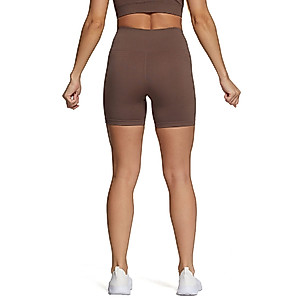 Aoxjox Vital Seamless Biker Shorts for Women High Waist Workout Shorts Booty Running Yoga Shorts 5" (Vital New Fudge Coffee, Medium)