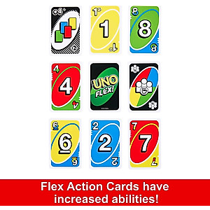 Mattel Games UNO Flex Card Game for Family Night Where Cards Change Color When Flexed in Collectible Tin Box