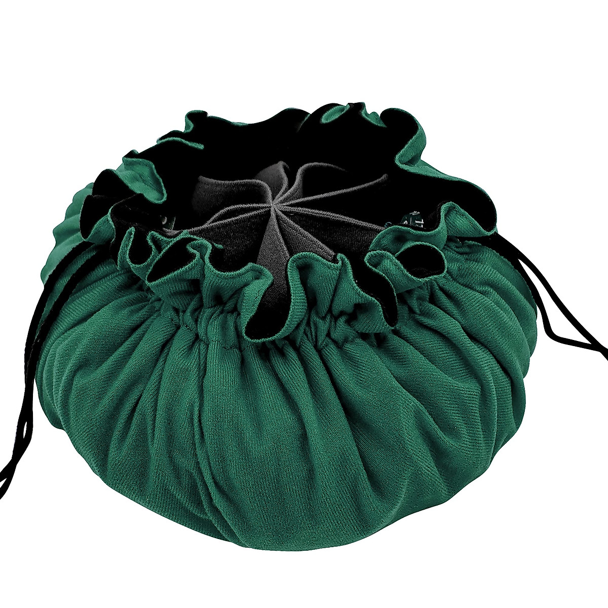 SIQUK Large Dice Bag with Pockets Big Capacity Dice Bag Drawstring Dice Pouch DND Dice Storage Bag for RPG MTG Table Games, Hold Over 300 Dice, Dark Green