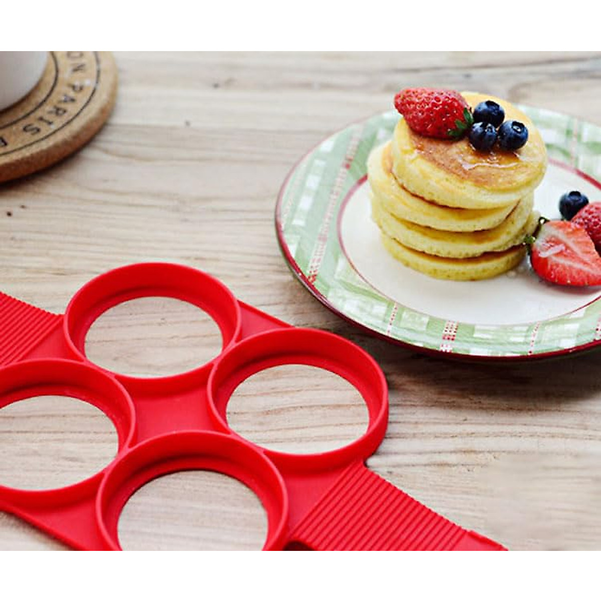 Flip N Cook Silicone Pancake Mold, Flip and Cook Pancake Maker, Flip and Cook Silicone Pancake Maker, Flip'n'cook Silicone Pancake Mold. (2pcs-round+heart)