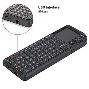 125 2.4G Mini Wireless Keyboard with Touchpad Mouse, 69 Keys USB Wireless Keyboard, 3-in-1 Multifunction UKB-100-RF USB Pocket Mini Wireless Keyboard for PC/Tablets/TV/Xbox/Smartphones