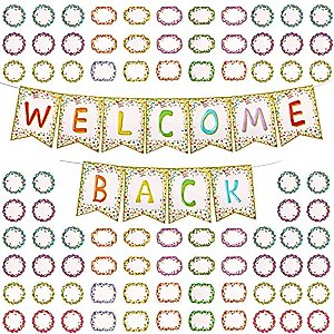 71 Pieces Confetti Classroom Decorations Confetti Bulletin Board Welcome Banners Confetti Accents Welcome Back to School Cutouts for Teacher Student First Day of Classroom School Decoration