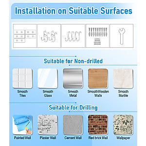 360°Rotating Corner Shower Caddy Shelf With 6 Hooks,2PACK Bathroom Lazy Susan Shower Organizer Corner with 5Pcs Adhesive,Stainless Steel Shower Racks for Inside Shower for Home Apartment Decor(Black）