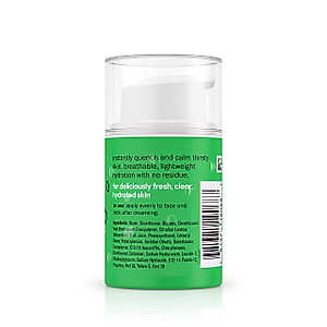 Clean & Clear Hydrating Watermelon Gel Facial Moisturizer, Oil-Free Daily Face Gel Cream to Quench & Refresh Dry Skin, Lightweight & No-Shine, 1.7 oz