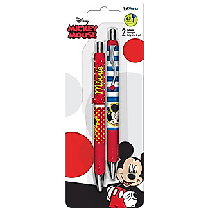 Minnie Mouse Mini Backpack for Toddler Girls - Bundle with 12” Minnie Mouse Mini School Bag, Minnie and Mickey Pens, More | Minnie Mouse School Backpack for Girls