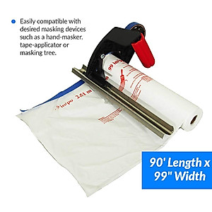 Reli. Masking Film, 10 Rolls Bulk (90' Foot x 99" Inch) - Masking Plastic Film for Painting, Automotive - Pre-Folded - Hand-Masker Film Plastic in Bulk