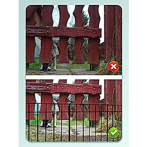 10 Pack Animal Barrier Fence- 17 in (H) × 10.8 Ft (L) Firm No Dig Fence Defence Rustproof Metal Dog Rabbits Fence Blocker with Cable Zip Ties for Outdoor Garden Patio