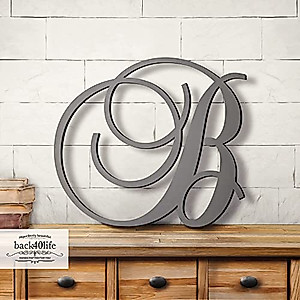 Precision Cut Unfinished Wood Script Monogram Letter - Back40Life