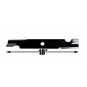 USA Mower Blades U15180BP (9) High-Lift Replacement Blade for Toro 103-6387 103-6387-S 103-6402-S Length 18 in. Width 2-1/2 in. Thickness .250 in. Center Hole 15/16 in. 52 in. Deck