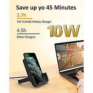 Wireless Charger, BUBEYYIE Fast 10W Charging Stand Compatible with iPhone 14 13 12 11 Pro XR XS X 8 Plus Samsung Galaxy S22 S22 S20 S10 Note 20 10 Google LG and Other Cell Phones (Black)