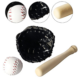 NUOBESTY Halloween Miniatures 1 Set of Miniature Baseball Bats Gloves Kit Decorative Simulation Tiny House Accessories Baseball Birthday Decorations