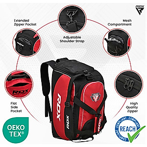 RDX Kit Bag Gym Duffle Sports Holdall Gear MMA Fitness Exercise Equipment Backpack Hiking Luggage Shoulder Sportswear Lightweight Rucksack Handles Running Zipper Travel Carry on Shoe Compartment