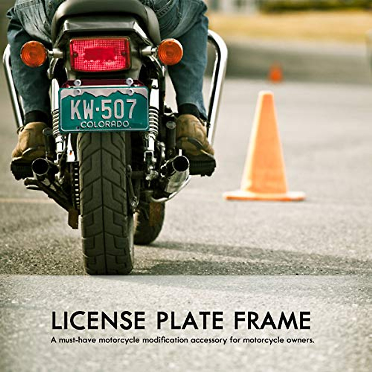 Garneck Car Mount Car Bling Accessories 2pcs License Plate Holder Adjustable Alloy Motorcycle License Holder Rear License Holder for Motorcycle Motorbike Red Car Stands Car Accesories