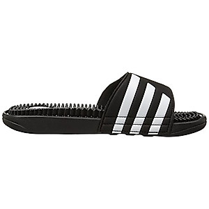 adidas Men's Adissage Slides Sandal, Black/White/Black, 12