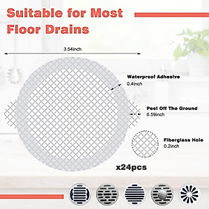 24 Pack Disposable Shower Drain Hair Catcher for Shower, Hair Stopper for Shower Drain Hair Catcher Mesh Stickers for Bathtub, Bathroom, Kitchen