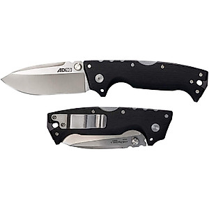 COLD STEEL AD-10 3.5" S35VN Steel Ultra-Sharp Drop Point Blade 5.25" G-10 Handle Tactical Folding Knife with Tri-Ad Locking Mechanism