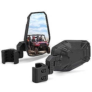 UTV Side Mirrors, KEMIMOTO UTV Rearview Mirrors Compatible with Pro-Fit Polaris Ranger General Can-Am Defender Maverick Trail,3-axis Rotation Breakaway Rear View Mirror