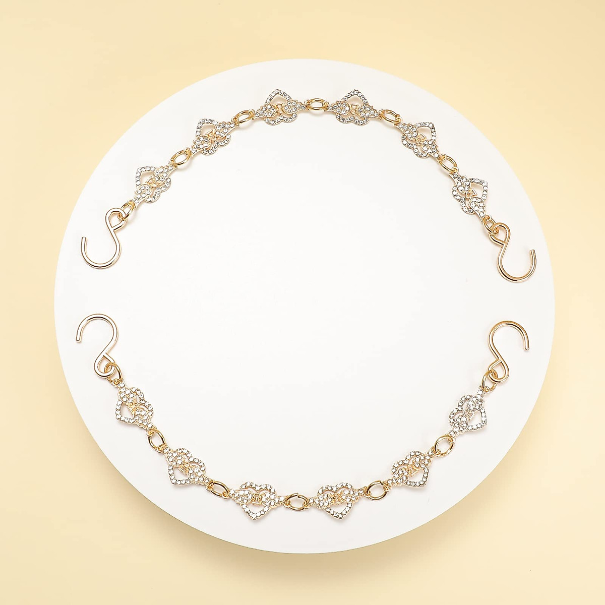 CIKKITZ Pack of 2Pcs Bling Heart Shoe Chains for Girls, DIY Shoe Charms Accessories for Women, Jewelry Alloy Chains, Clog Sandals, Gift for Party, Birtyday Gift