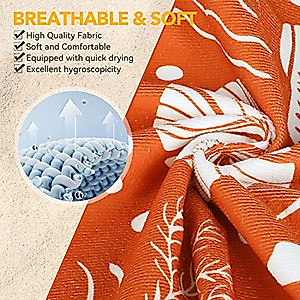 DECOMEN Beach Towel, Microfiber Beach Towels, Oversized Lightweight Quick Dry (73" x 35") Sand Proof, Absorbent, Compact, Beach Blanket, Lightweight Towel for The Swimming, Sports, Beach-Red Sea Snail