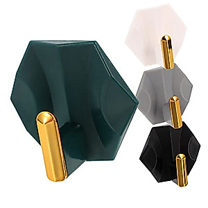 VICASKY 4pcs Duty Purse Door Sticky Bags Hexagon Free Towel Color Holder Heavy Hook Bathroom Office Adhesive Self Mixed Kitchen Hangers Bag Coat Home Hanger Shaped Punch Household