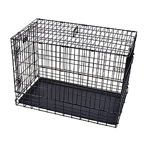 MidWest Homes for Pets Side-by-Side Double Door SUV Crate with Plastic Pan, 42-Inch by 21-Inch by 30-Inch