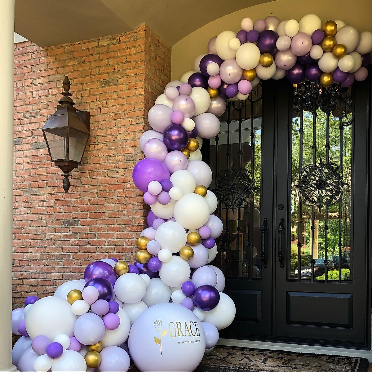 White Purple Confetti Latex Balloons, 50pcs 12 inch Helium Party Balloon with 33 Ft Purple Ribbon for Birthday, Girls Baby Shower, Wedding, Anniversary and Festival Ceremony Princess Decoration