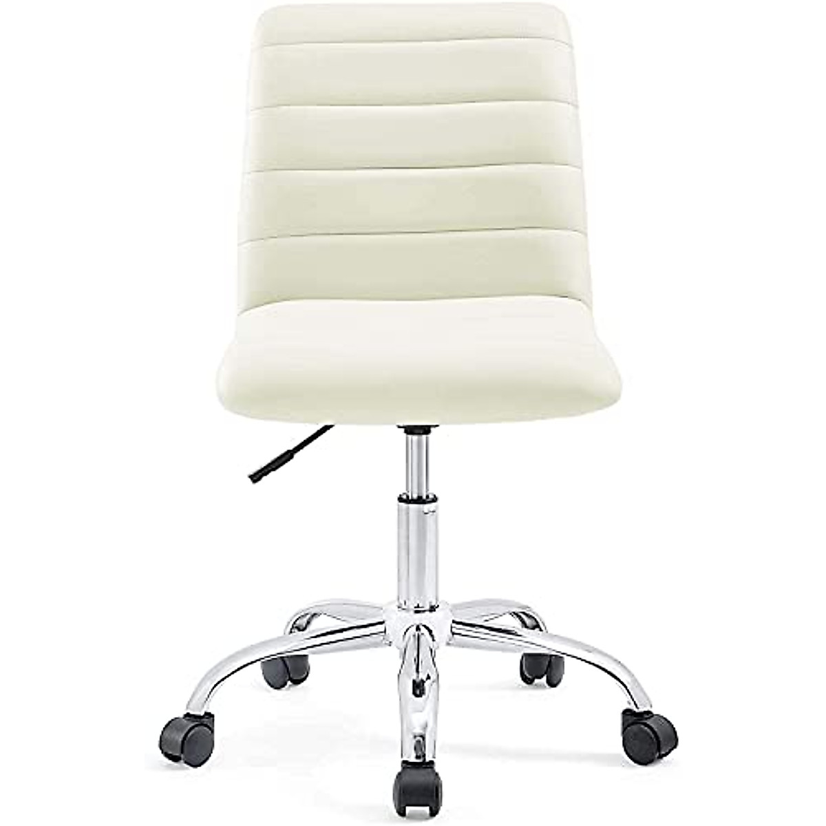 Modway Ripple Ribbed Armless Mid Back Swivel Conference Office Chair In White
