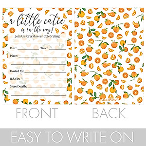 DISTINCTIVS Little Cutie Baby Shower Party Invitations - 10 Cards with Envelopes
