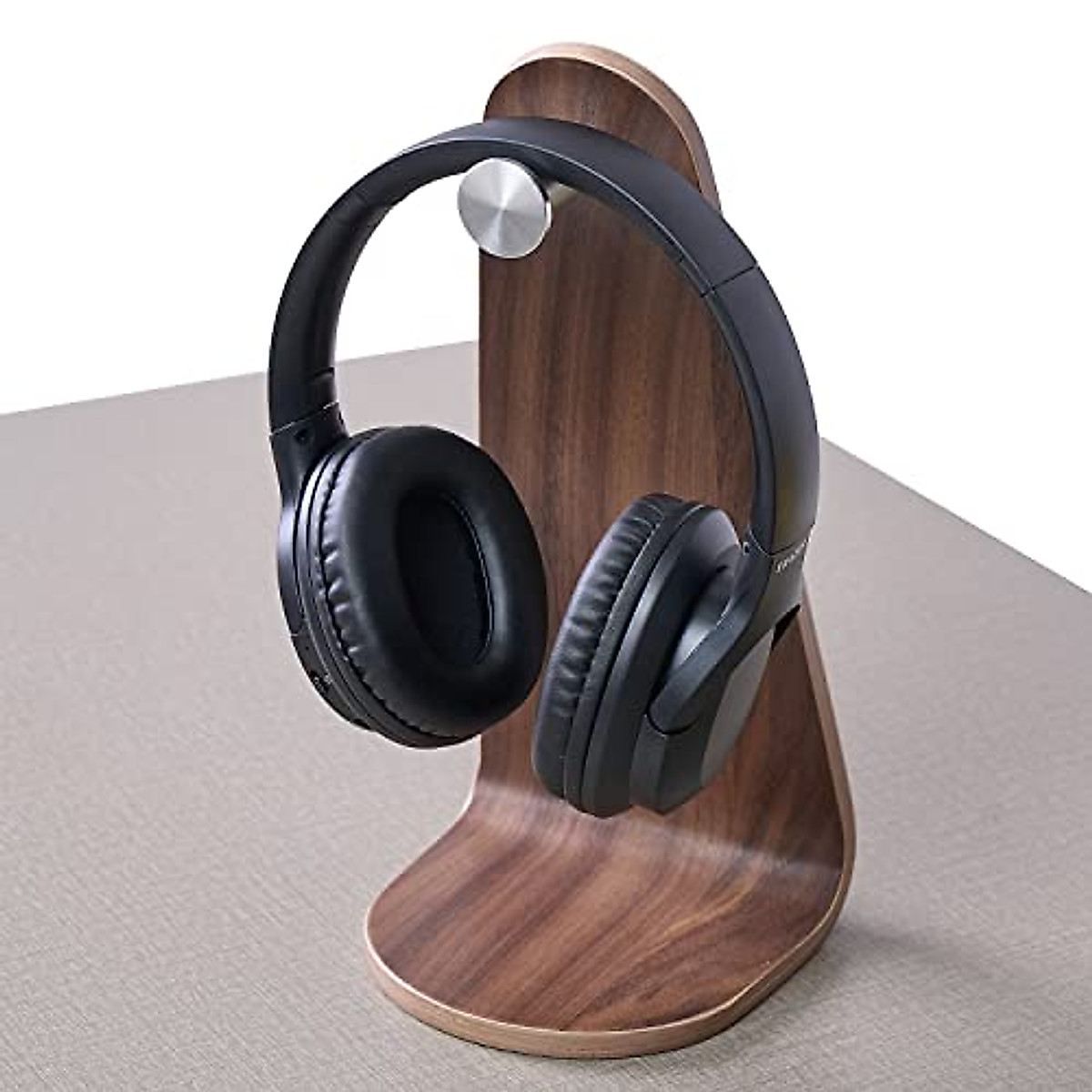 urbanplus Universal Headphone Stand Wood, Walnut Headset Stand for Desk, Walnut Gaming Headphone Holder Compatible for Sennheiser, Bose, Beats, Razer, AKG, Airpod Max, HyperX, Sony PS4 etc.