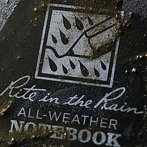 Rite in the Rain Weatherproof Top-Spiral Notebook, 3" x 5", Black Cover, Universal Pattern, 3 Pack (No. 735-3)