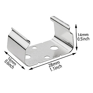 ZZLZX 6PCS Metal 9-Volt Battery Clips Battery Holder Clip AA Double Battery Holder Fixing Clip Instrument Battery Clips
