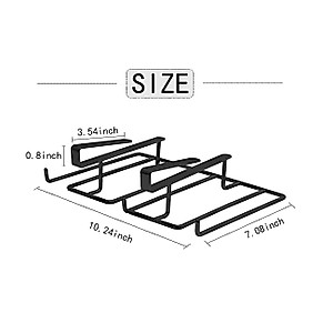 Bafvt Wine Glass And Mug Holder - 3 Rows Stemware Rack Under Cabinet25cm - black 304 Stainless Steel Hanger Storage Shelf, Fit for The Cabinet 0.8“ or Less