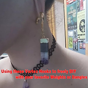 Longbeauty DIY Ear Weight Hook for Ear Piercing Jewelry 316L Stainless Steel Gauges Plugs Dangle Ear Hangers Pierced Expanders 0g