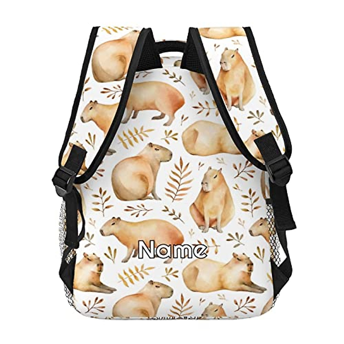Personalized Capybara Backpack for School Custom Name Boys Girls Schoolbag