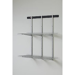 Rubbermaid Alloy Steel Fasttrack Extension Kit for Garage, Shelves, 2091173, 16-Piece, Black