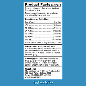 K9 Power Show Stopper - Premium Dog Skin Supplement, Dog Seasonal Allergy Relief, Dog Probiotics for Itchy Skin That Reduces Hot Spots and Excessive Shedding, 1lb