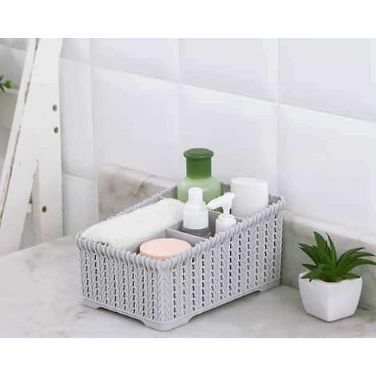 Multi-Purpose Storage Organizer | Office, Living Room, Bathroom Organizer | Holds Stationary, Vitamins, Supplements, Makeup | Large Capacity | Home Organization (Grey)