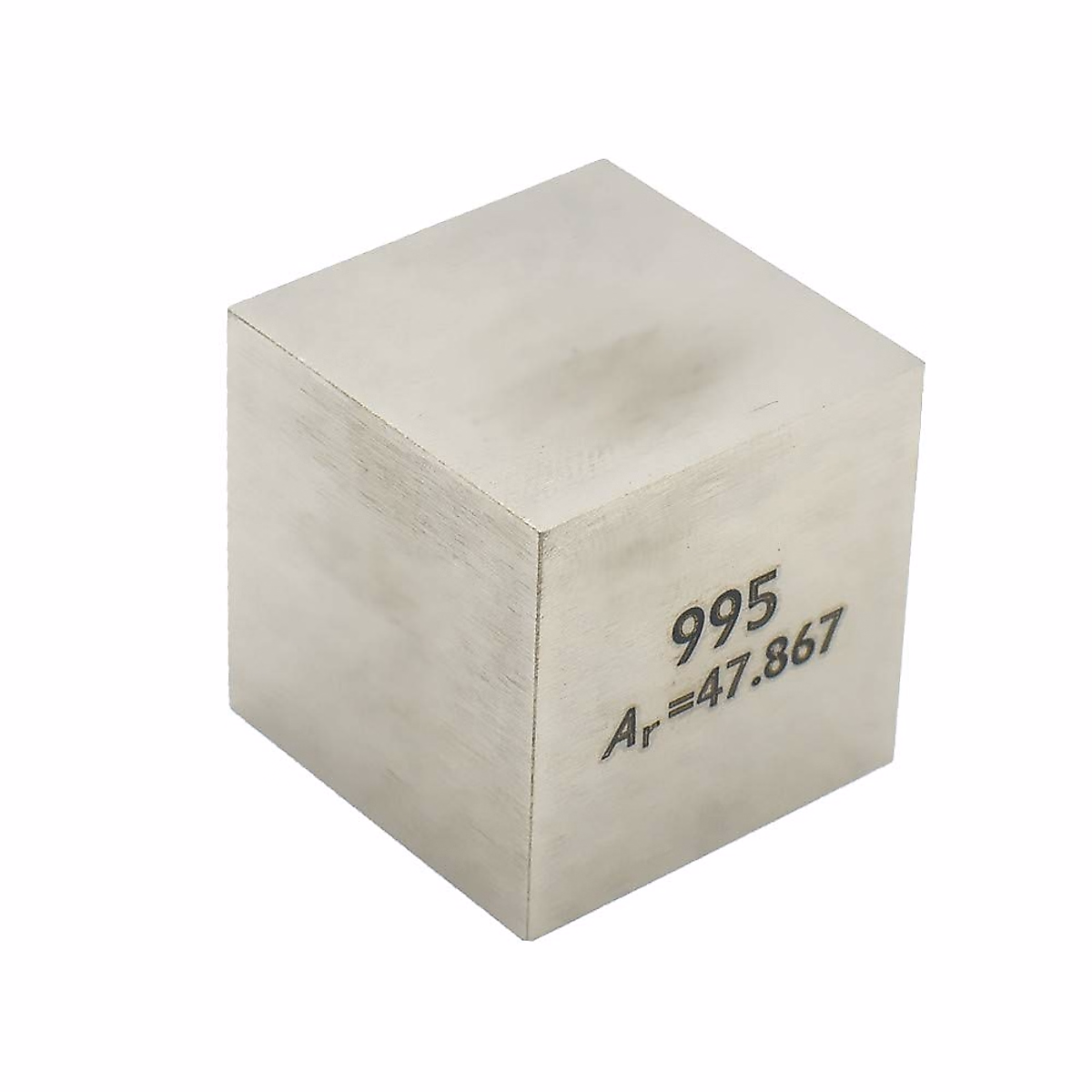 Titanium Cube Ti 995 Element Cube Pure 25.4mm Density Cube for Element Collection Periodic Table Hunter, and More (1", Titanium)