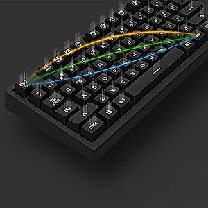 KOqwez33 Portable Advanced Keyboard for Notebook Computer, 104 Key Pink Button Switch Office Growing Gaming Mechanical Keyboard for DKS100 - Pink