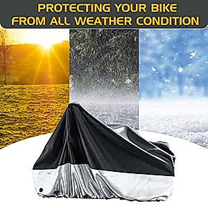 MOONCOOL Adult Tricycle Cover Trike Cover, 3 Wheeled Bicycle Bike Cover for Outdoor Storage Waterproof, Dust Wind Proof for Bikes