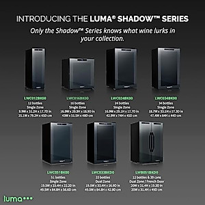 Luma Comfort Shadow Series Wine Cooler Refrigerator 33 Bottle Dual Temperature Zones, Freestanding Mirrored Wine Fridge with Double-Layer Tempered Glass Door & Compressor Cooling,Black