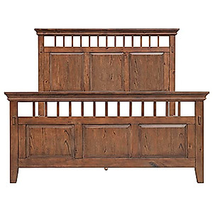 Sunset Trading Mission Bay King Bed | Amish Brown Solid Wood | Headboard and Footboard Panel