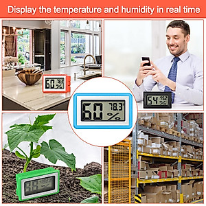 24 Pcs Temperature Humidity Meters Electronic Gauge Indoor Thermometer Hygrometer Small Humidity Meter Monitor Digital Hygrometer Mini LCD Display Fahrenheit for Garden, Fridge, Cellar, Closet