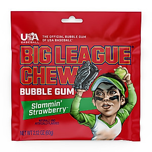 Big League Chew Strawberry Tray + (12 Packs)