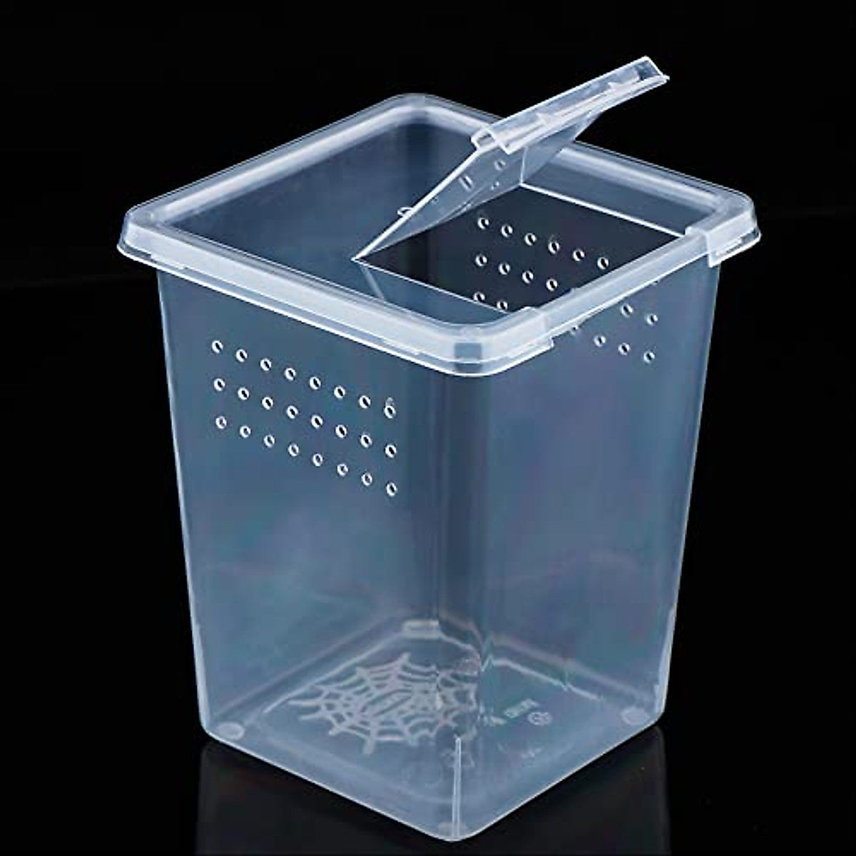 5 Pack Spider Terrariums Breeding Box Insect Hatching Container Acrylic Breeding Box for Arboreal Spider Tarantula Mantis Scorpion Centipede Small Reptiles