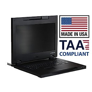 KVM Console 17.3 Full HD - Made in USA - TAA Compliant - 1U Rackmount Console Rack - Server Rack Mount Monitor with 1920 x 1080 Resolution - Rackmount Monitor with VGA & Display Port by Uptyma