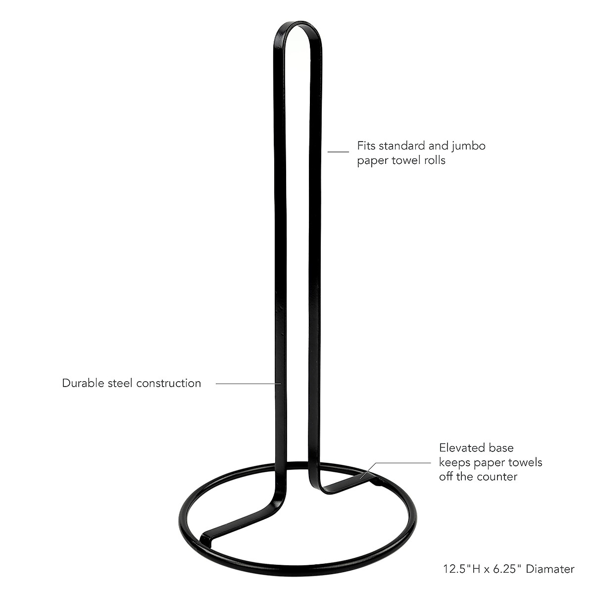 Spectrum Diversified Paper Towel Holder Finley, Matte Black