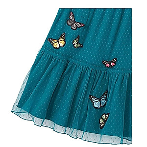 Toddler Girl Tulle Dress Summer Short Sleeve Casual Cotton Green Butterfly Party Dress 2T