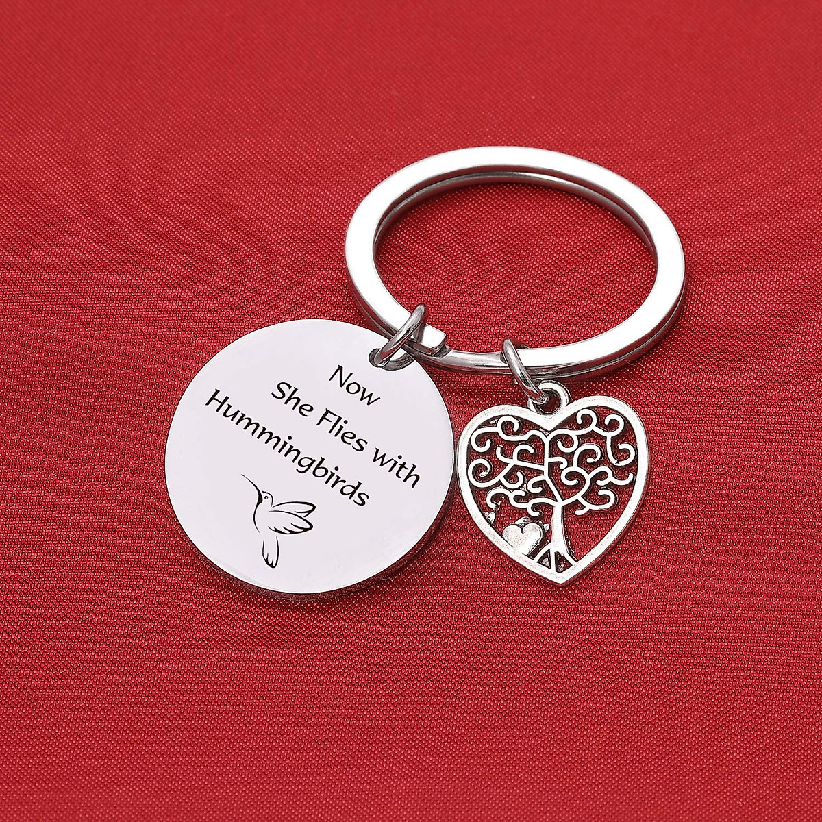 De&ai Hummingbirds jewelry mom Memorial keychain Loss Of Loved One gift father bereavement keychain Hummingbirds sympathy jewelry Hummingbirds Remembrance keychain