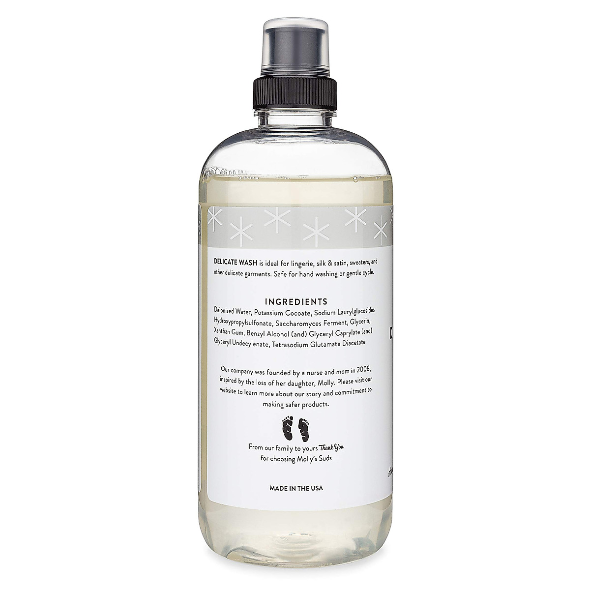 Molly's Suds Delicate Wash Liquid Laundry Soap | Clean, Simple Ingredients | Gently Removes Stains and Deodorizes | Unscented, 16 fl oz